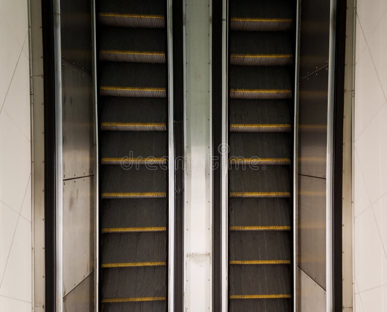 Modern Escalator in metro stock image. Image of move - 306650955