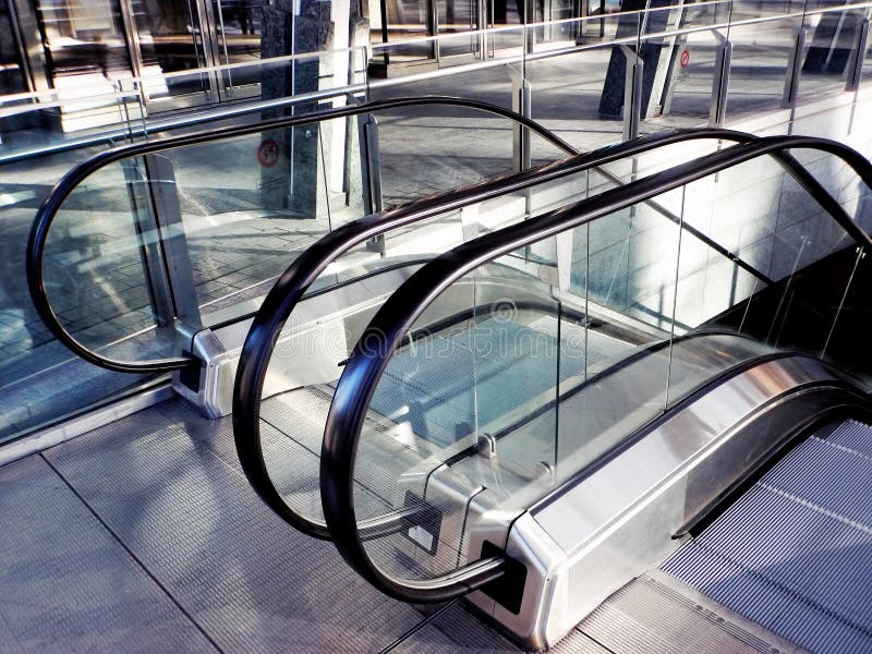 Modern Escalator in Public Square in Milan Modern District Stock Image ...