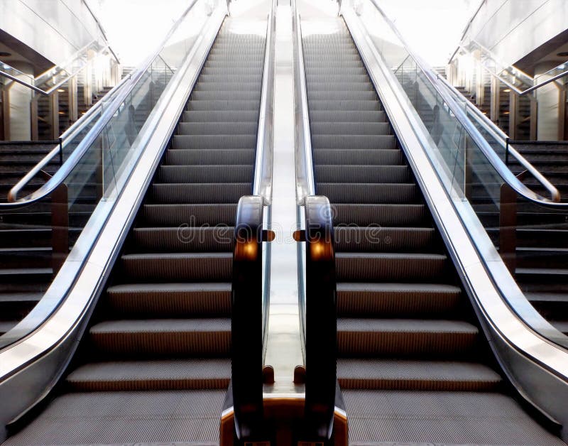 Modern Escalator in Public Square in Milan Modern District Stock Photo ...