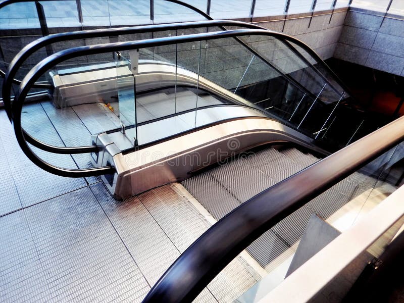 Modern Escalator in Public Square in Milan Modern District Stock Image ...