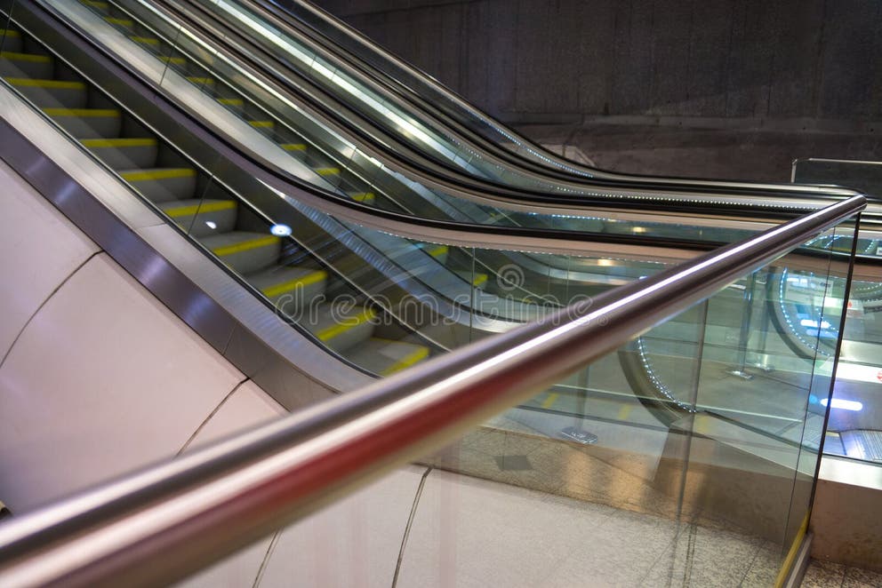 Modern escalator stock photo. Image of ideas, moving - 84692616