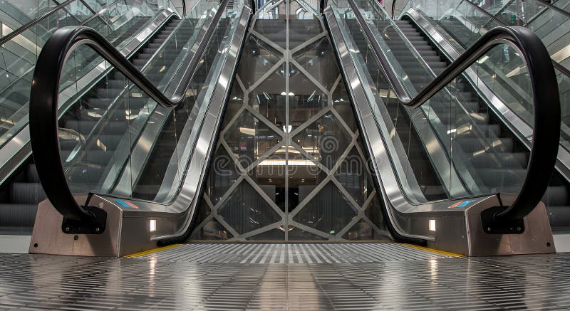 Modern Escalators and Architectural Design in a Contemporary Building ...