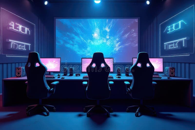 Modern Esports Tournament Setup Stock Illustration - Illustration of ...