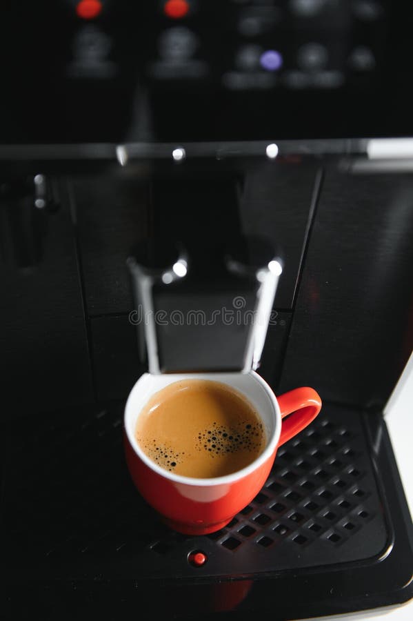 Modern Espresso Coffee Machine with a Cup in Kitchen Stock Image ...