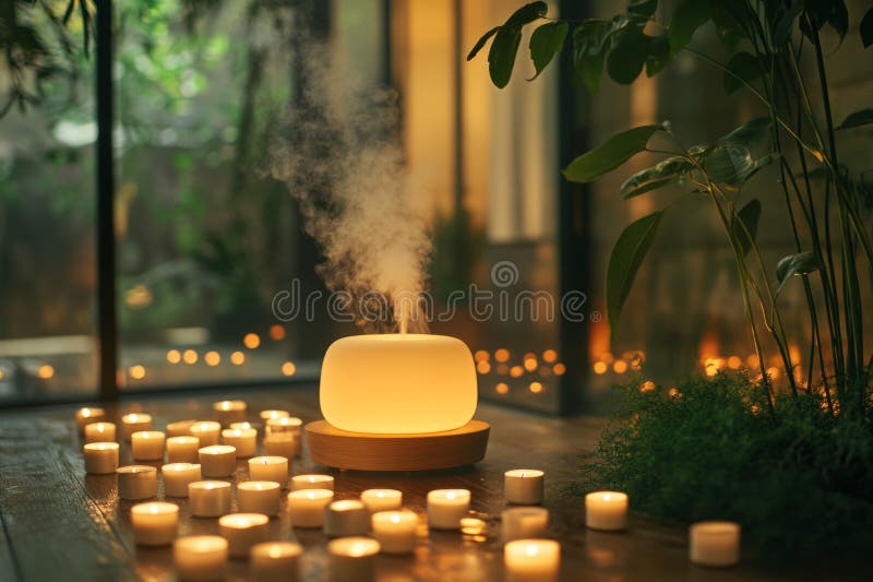 Modern Essential Oil Diffuser Releasing Calming Scents at Home in the ...