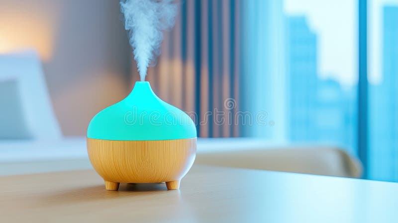 Essential Oil Diffuser in Modern Home Stock Illustration - Illustration ...