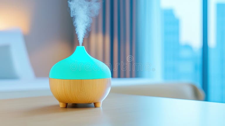 Essential Oil Diffuser in Modern Home Stock Illustration - Illustration ...
