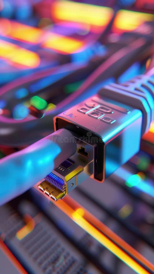 Modern Ethernet Technology. High-speed Wired Network Connection Concept ...