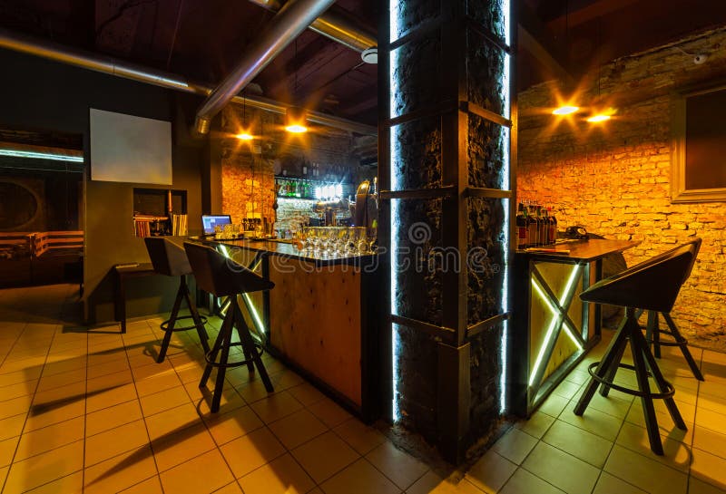 European bar interior. stock image. Image of counter - 116932015