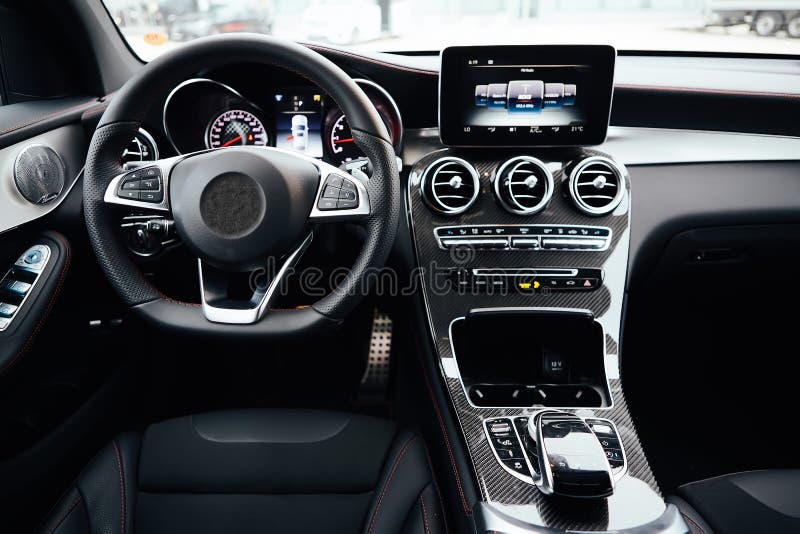 Modern European Car Interior Stock Photo - Image of inside, leather ...