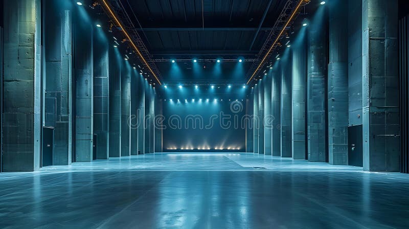Modern Event Venue with Spotlighted Stage Ready for Performers. Concept ...