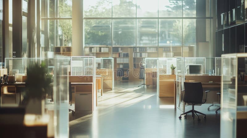 Modern Exam Room Featuring Translucent Desk Dividers Stock Image ...