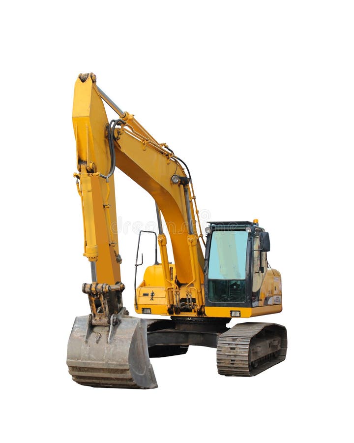 Modern Excavator Isolated on the White Background Stock Image - Image ...