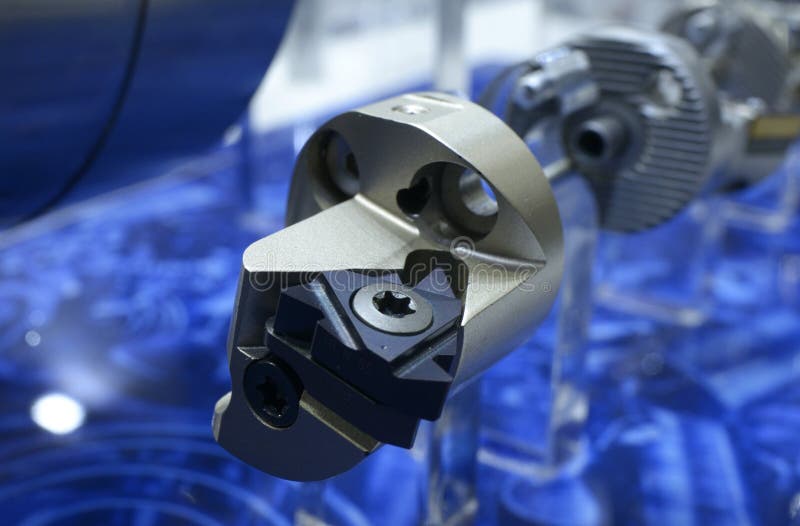 Modern Exchangeable Boring Head Presented on Stand Stock Photo - Image ...