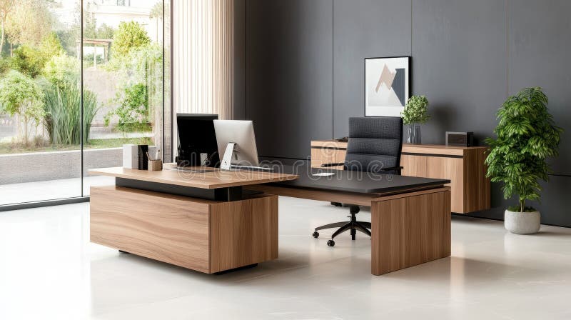 Modern Executive Office Desk Setup Luxury Office Modern Design Sleek ...
