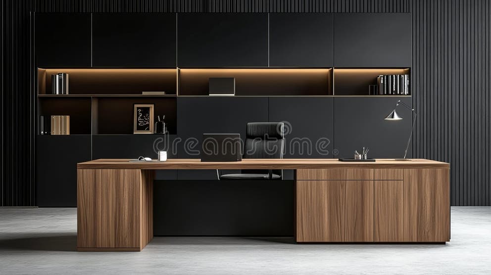 Modern Executive Office Interior Design, Luxury Workspace Setup Stock ...