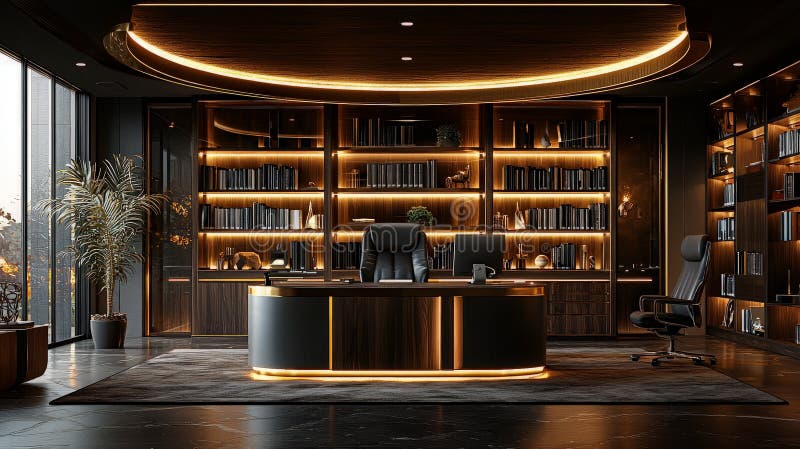 Modern Executive Office Luxurious Bookcase Stock Photos - Free ...