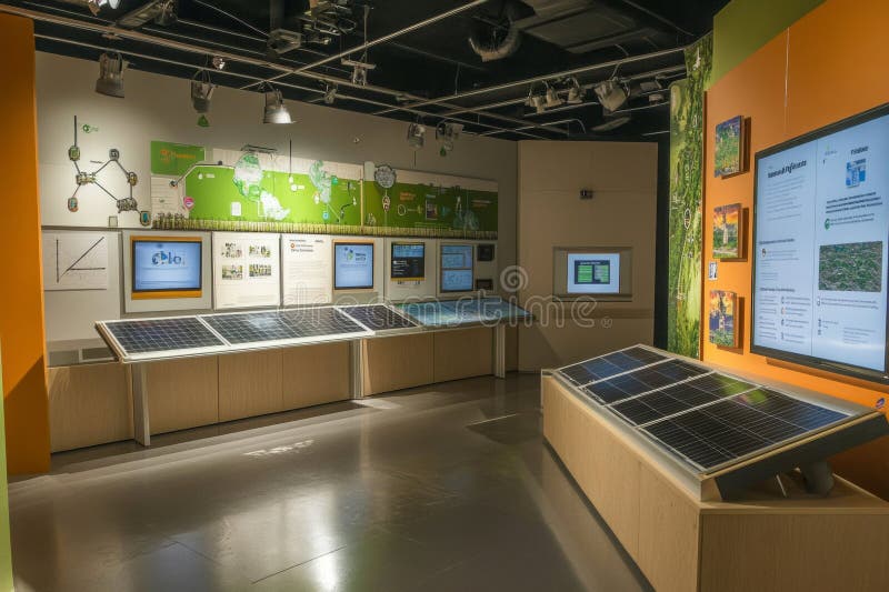 A Modern Exhibit Showcasing Innovative Solar Energy Solutions. the ...