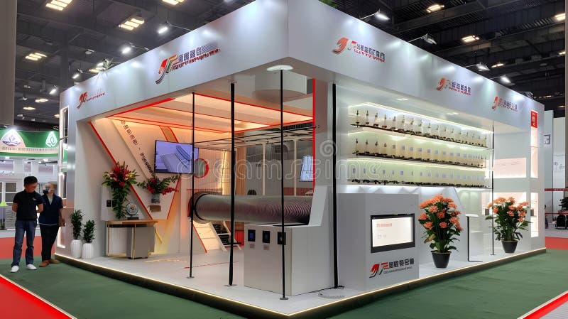 Modern Exhibition Booth Design with Elegant Display Generative AI Stock ...