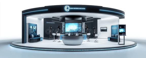 Modern Exhibition Booth with Sleek Design and Innovative Technology ...