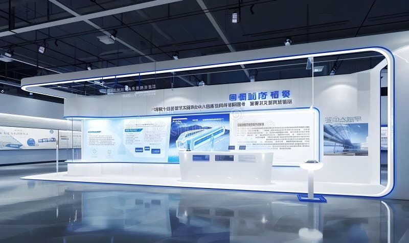 Modern Exhibition Hall Design with Informative Wall Display Generative ...