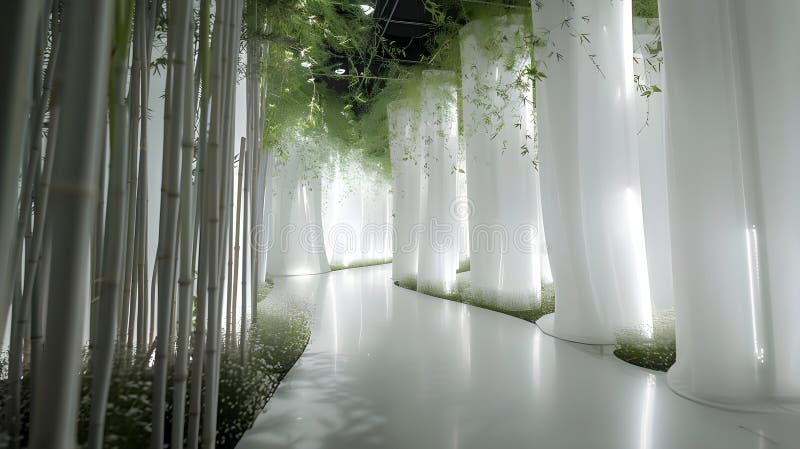 Modern Exhibition Hall Installation Design with Bamboo Generative AI ...