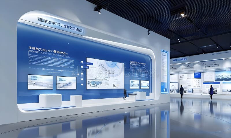 Modern Exhibition Hall with Interactive Wall Design Generative AI Stock ...