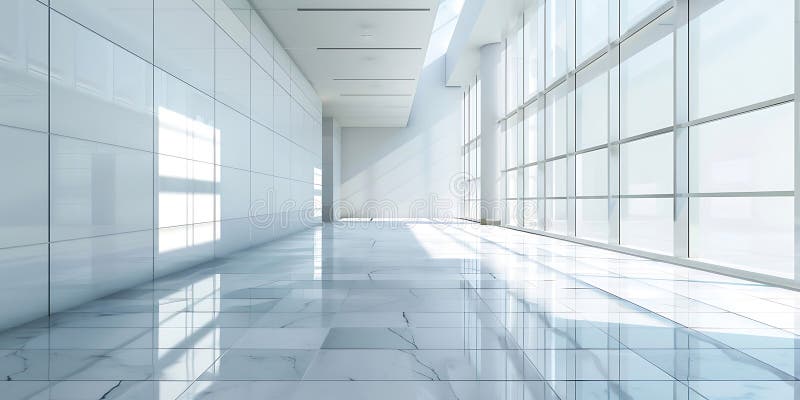 Modern Exhibition Hall Interior with Empty Board Background - Ai ...