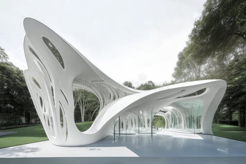Modern Exhibition Hall, Parametric Architecture. Generative AI Stock ...