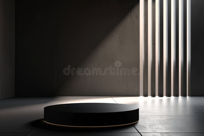 Modern Exhibition Space with an Empty Stage. Abstract Design Featuring ...