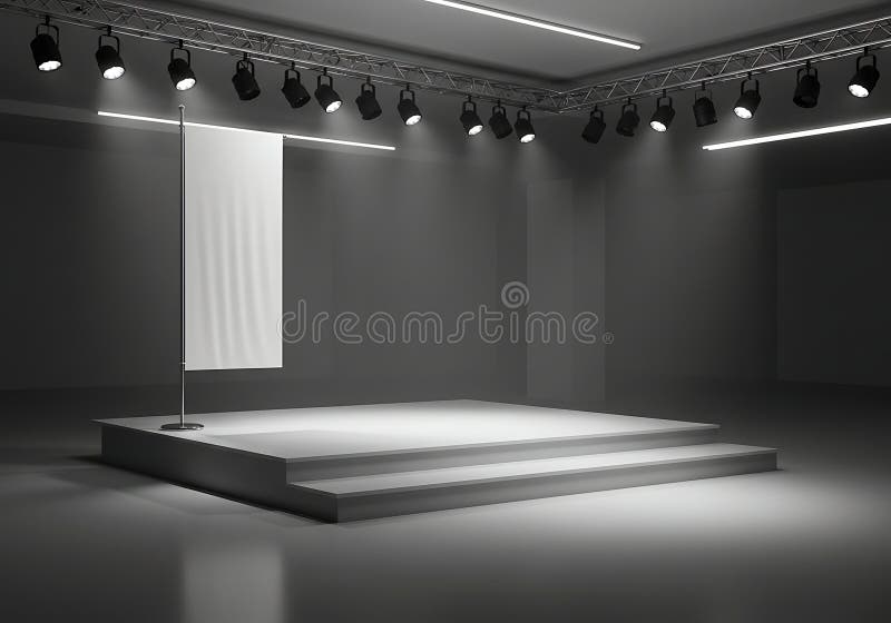 Modern Exhibition Stand with Illuminated Design and Minimalist ...