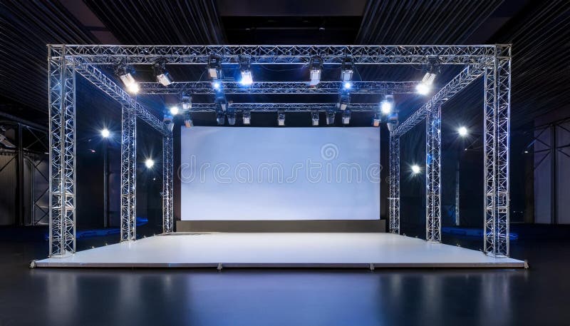 Modern Exhibition Stage Setup with Large Screen and Truss Structure. 3D ...
