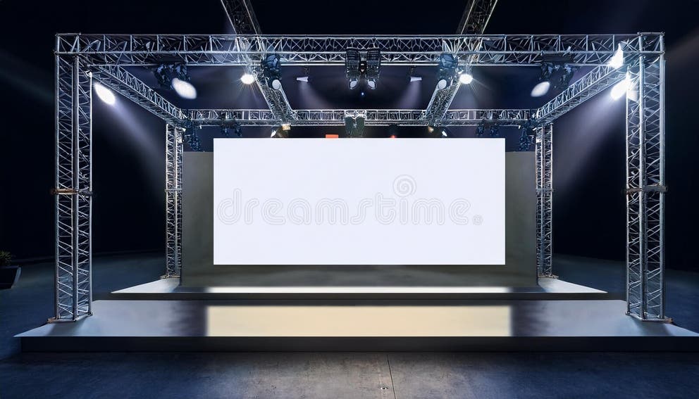 Modern Exhibition Stage Setup with Large Screen and Truss Structure. 3D ...