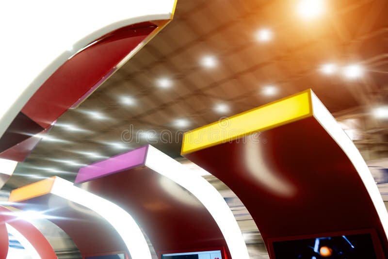 Exhibition Lighting System. Bright Halogen Spotlights on Exhibit Stock ...