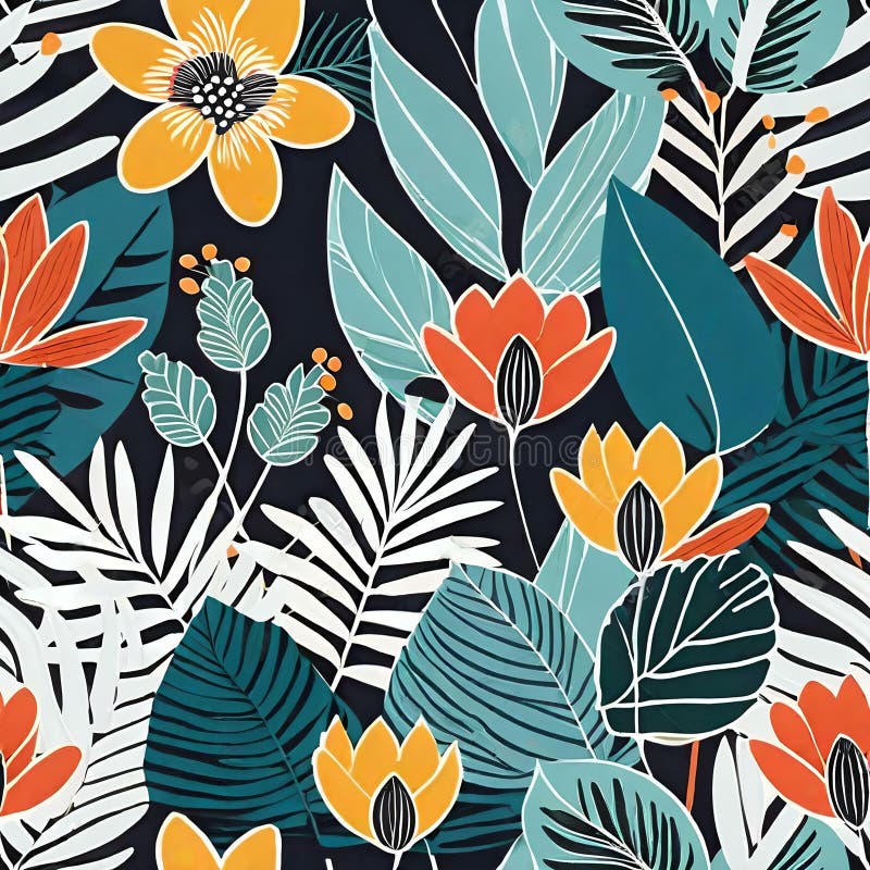 Modern Exotic Floral Pattern. Collage Contemporary Pattern Stock ...