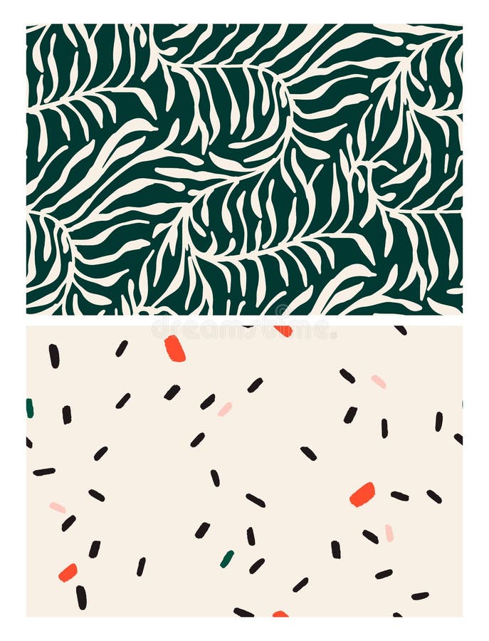 Modern Exotic Jungle Leaves Pattern. Minimalist Collage Contemporary ...