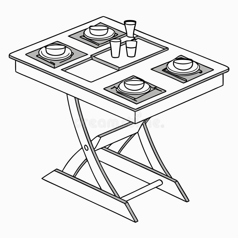 Modern Expandable Dining Table Stock Vector - Illustration of ...