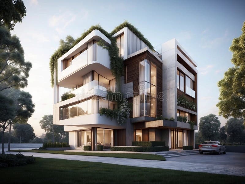 Modern Experimental Building Concept Stock Photo - Image of green, home ...
