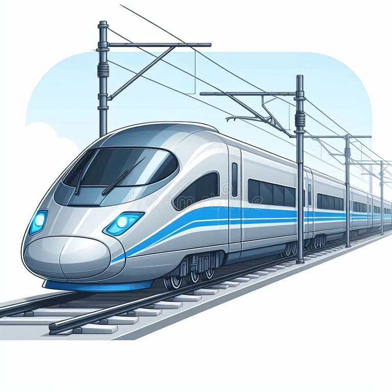 Modern Express Train Illustration Stock Illustration - Illustration of ...
