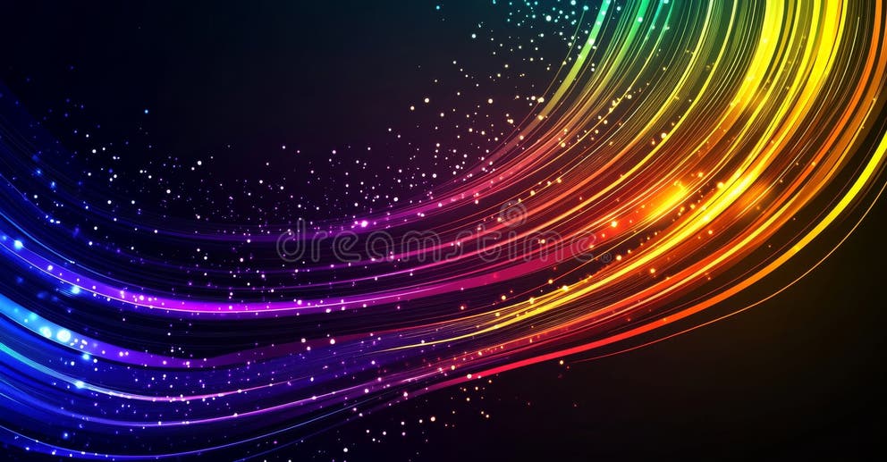 Modern Extensive Data Stream. Digital Data Flow Dynamics. 3D ...