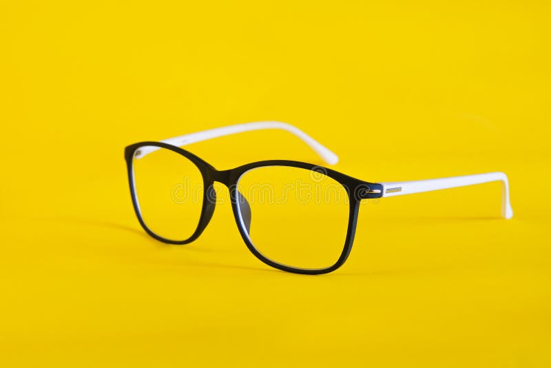 Modern Eye Glasses with Shiny Black Frame Stock Image - Image of view ...
