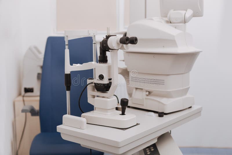 Modern Eye Testing Device Standing in the Lab Stock Image - Image of ...