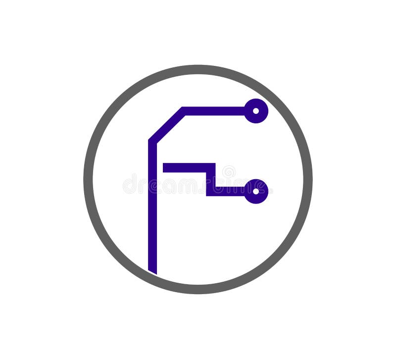 Technology Letter Sign Icon Isolated on White Background Stock Vector ...