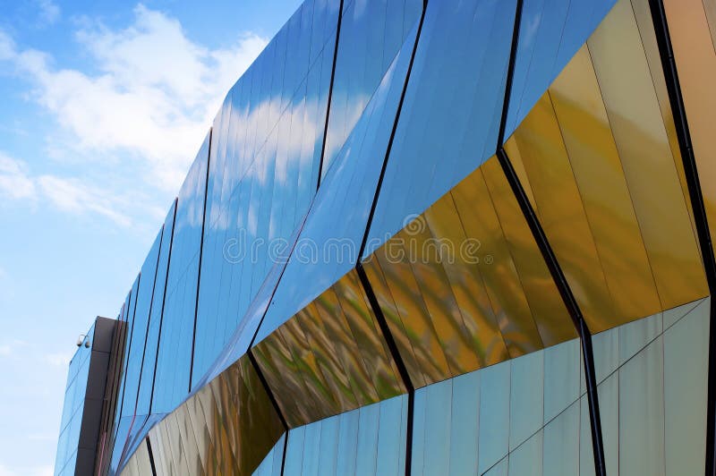 Yellow glass building stock photo. Image of shapes, mall - 33212026