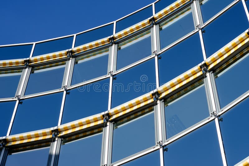 Modern Facade of a Building with Blinds As Sun Protection Stock Image ...