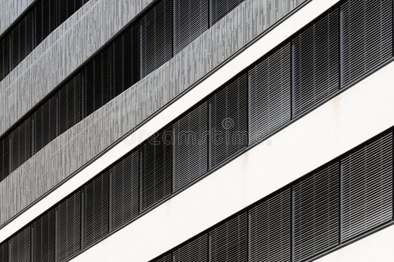 Modern Facade Front of Modern Business Office Building with Dark Window ...