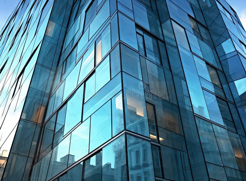 Modern Facade of Glass Building Created with Generative AI Technology ...