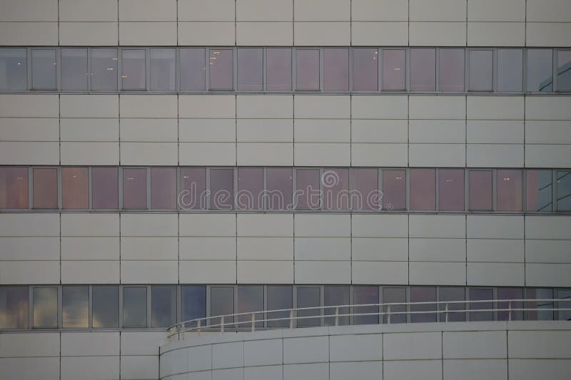 Modern Facade with Tinted Windows Stock Image - Image of terrace, trim ...