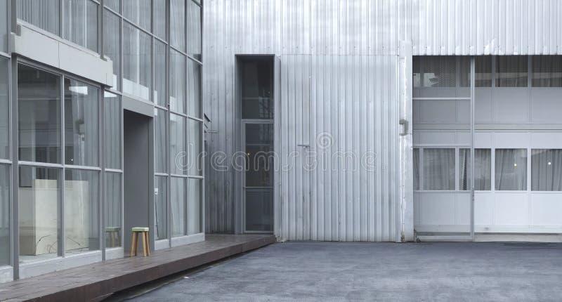 Modern Facade of a Warehouse and Store. Stock Image - Image of business ...