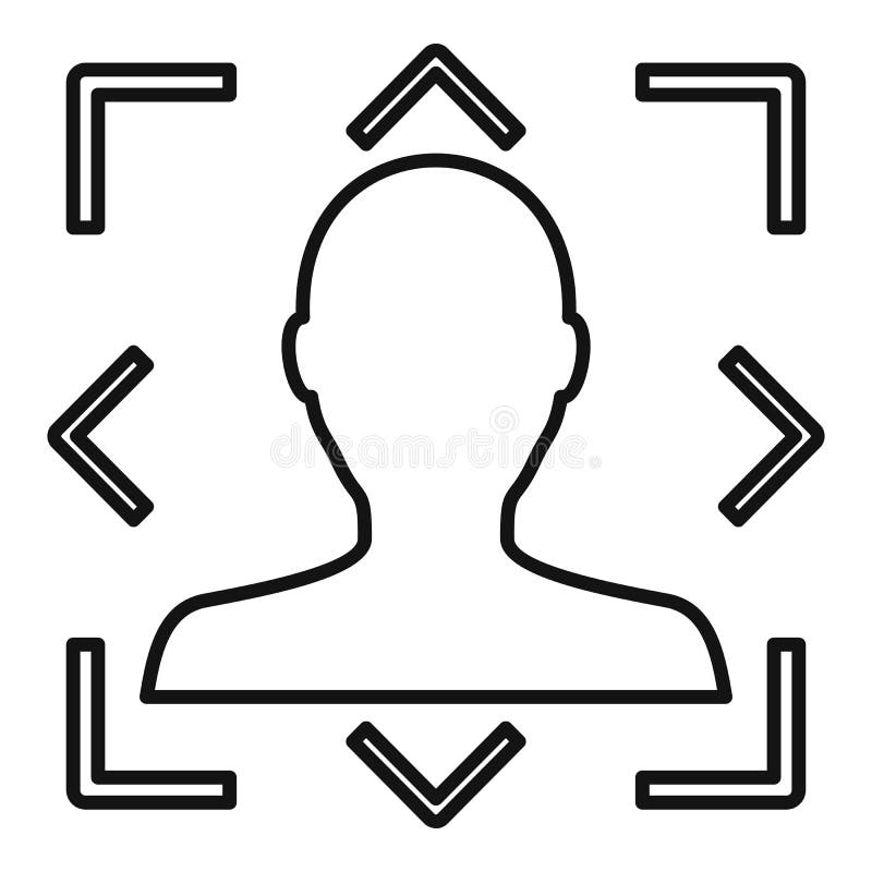 Modern Face Recognition Icon, Outline Style Stock Vector - Illustration ...